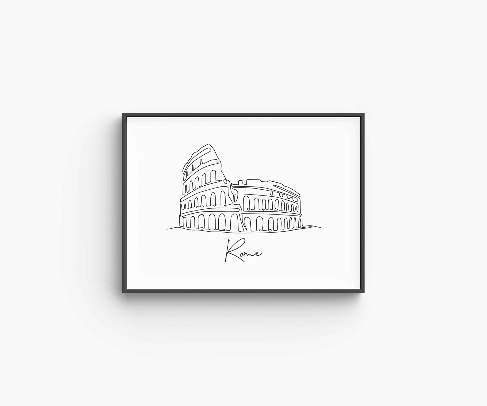 Rome Colosseum Line Art, Minimalist Roman Architecture Print, Italy ...