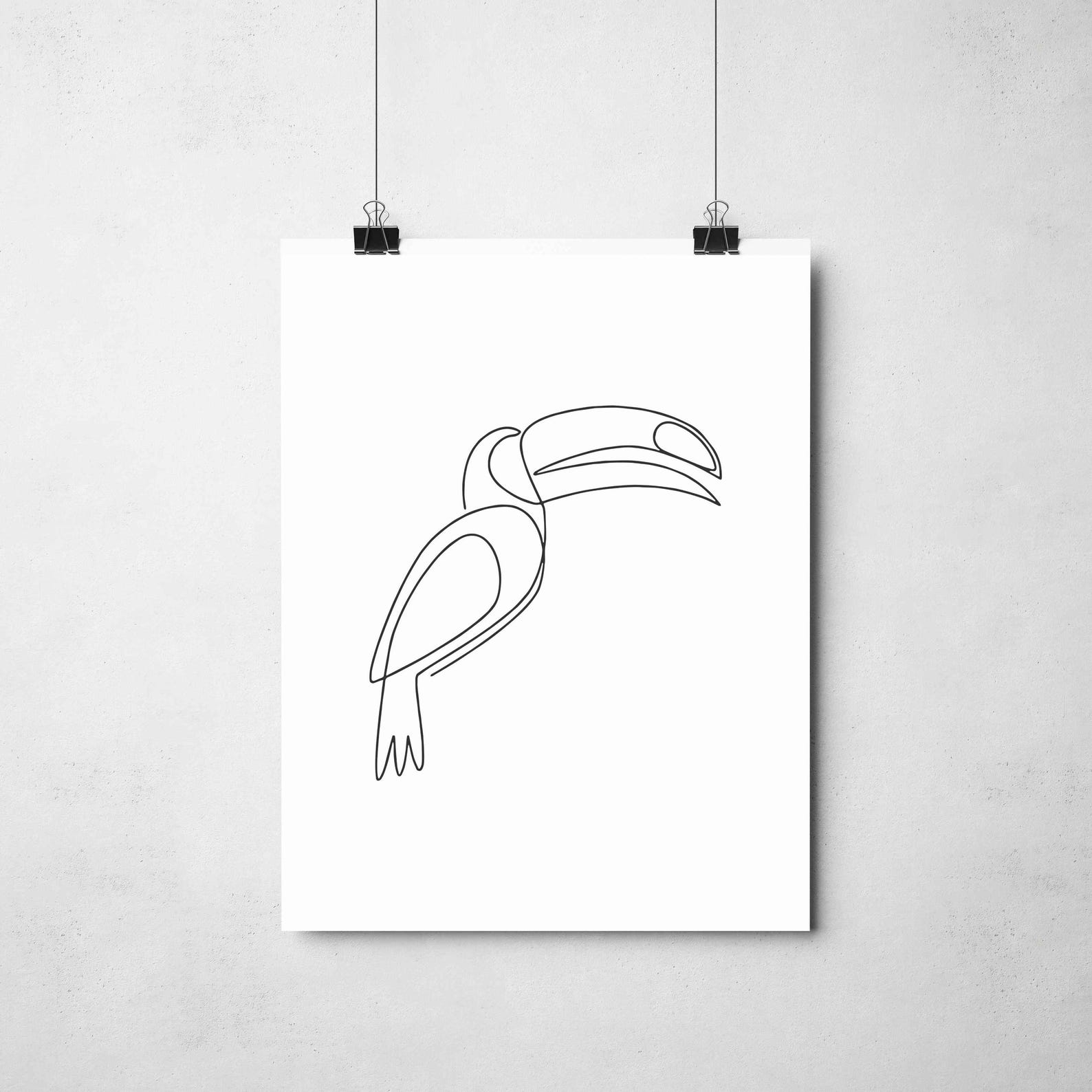 Parrot Line Art, Minimalist Bird Print, Tropical Wall Art, Exotic ...