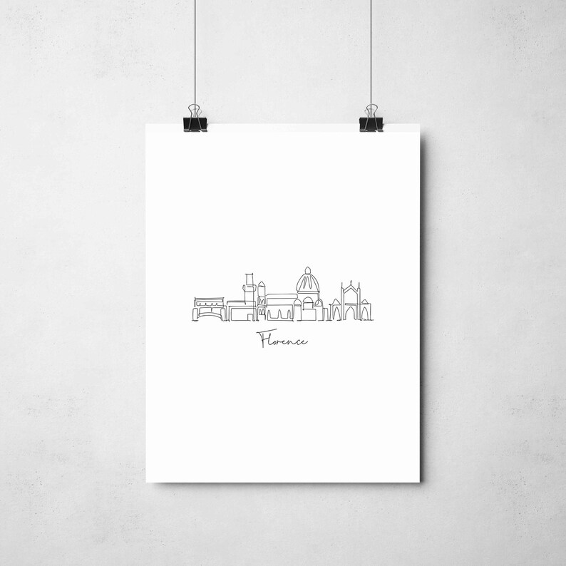 Florence Line Art, Minimalist Florence City Print, Italy Travel Poster ...