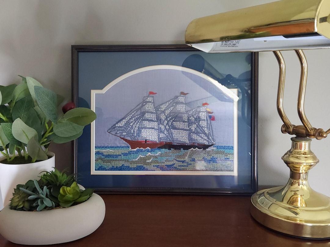 Vintage Nautical Crewel Wall Art - Etsy