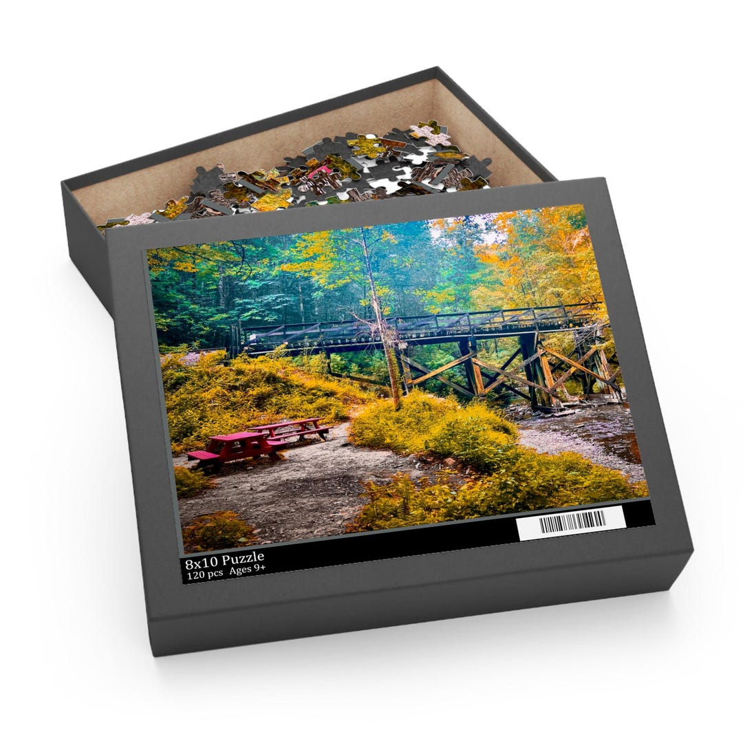 Fall Leaves Bridge Puzzle: Vibrant Colors, Relaxing Zen (500-piece) - Etsy