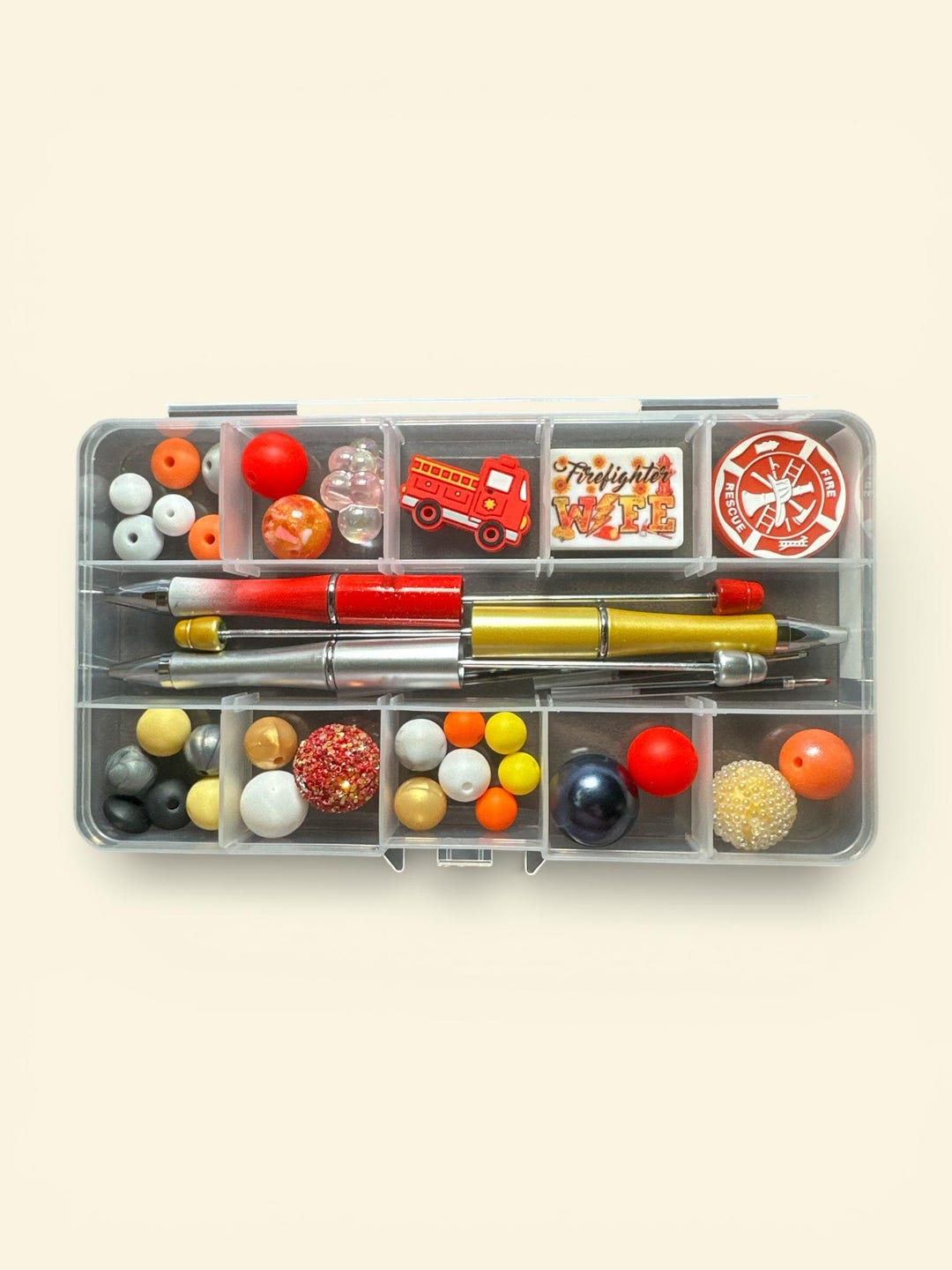 Firefighter Inspired Pen Kit | Red Yellow DIY Pen Supplies - Etsy