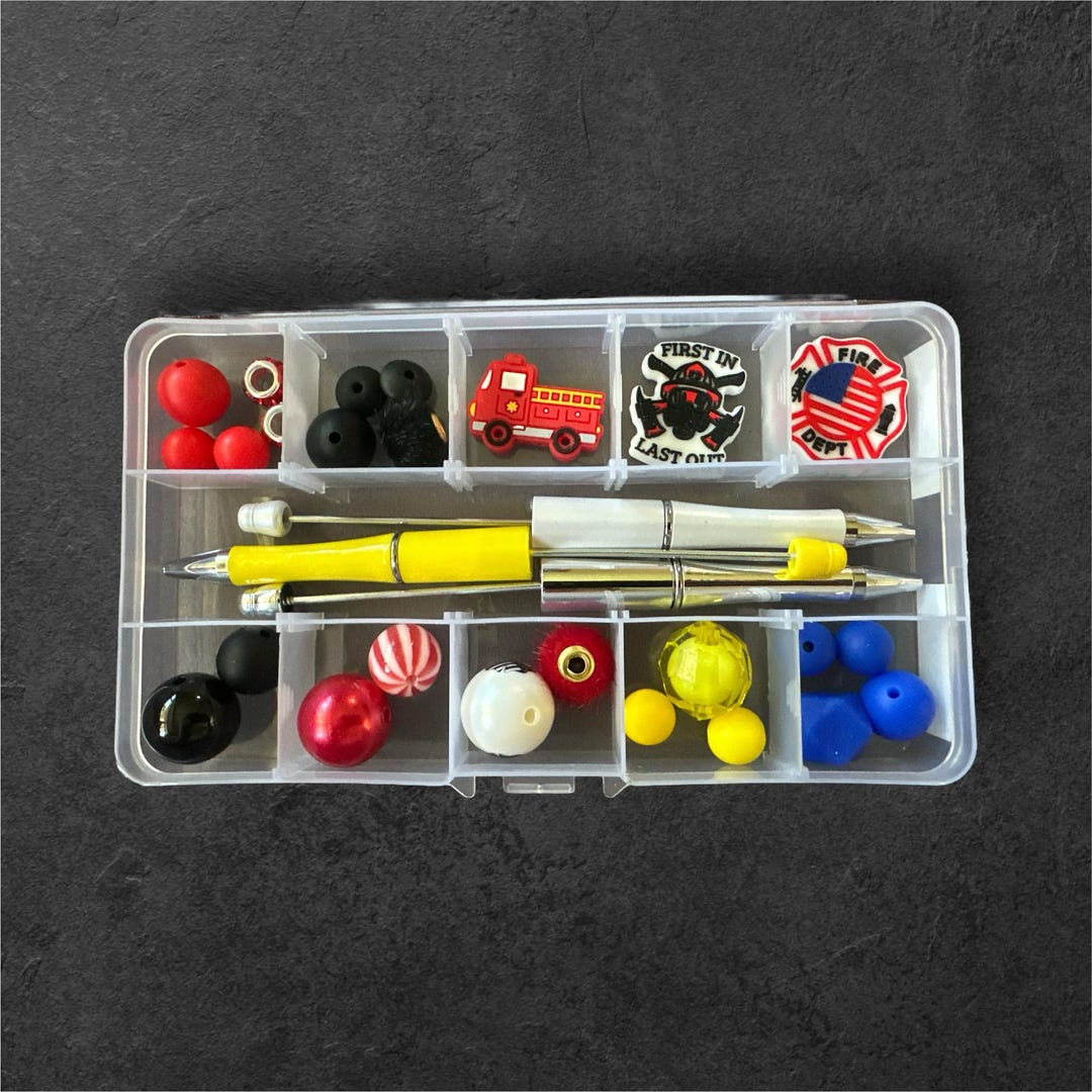 Firefighter Beaded Pen Kit – DIY First Responder Gift (makes 3) - Etsy