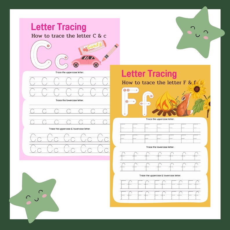 Alphabet Learning Printable | Fun ABC Tracing Worksheets | Preschool ...