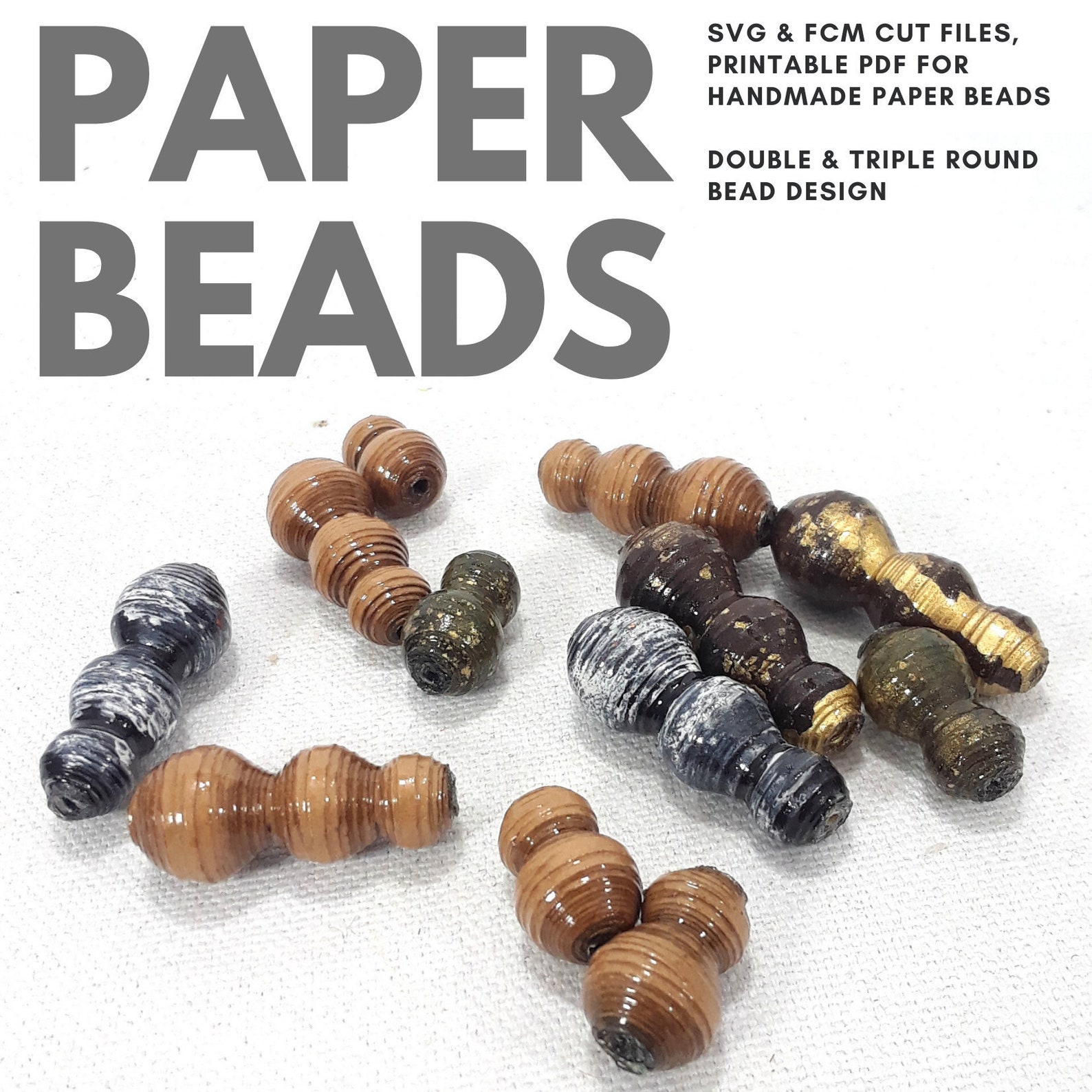 Paper Bead Cut File Template Svg Fcm Pdf Double & Triple - Etsy