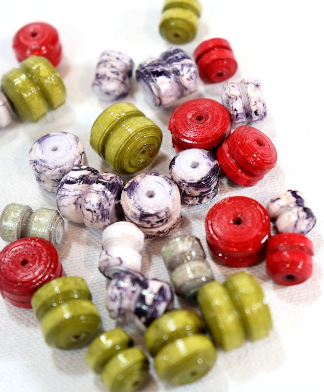 Paper Bead Cut File Template svg fcm pdf Double Rondelle 3 | Etsy