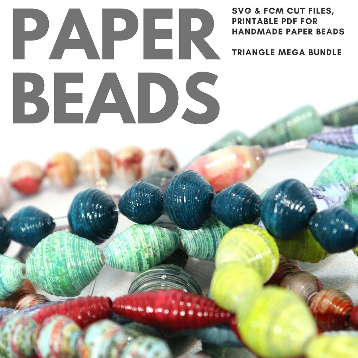 Paper Bead Cut File Template - Svg Fcm Pdf - Mega Triangle Bead Bundle ...