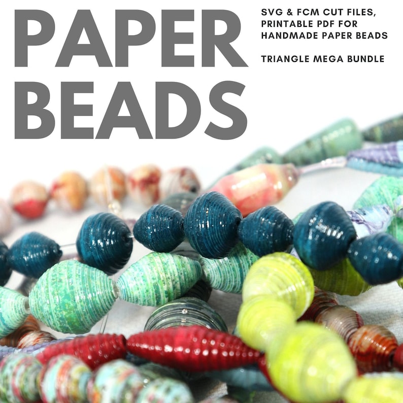 Paper Bead Cut File Template - Svg Fcm Pdf - Mega Triangle Bead Bundle ...