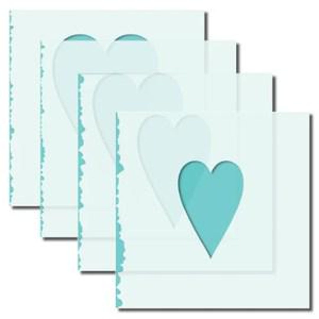 Layered Heart Stencil Set With Masks and Deckle Edge - Etsy