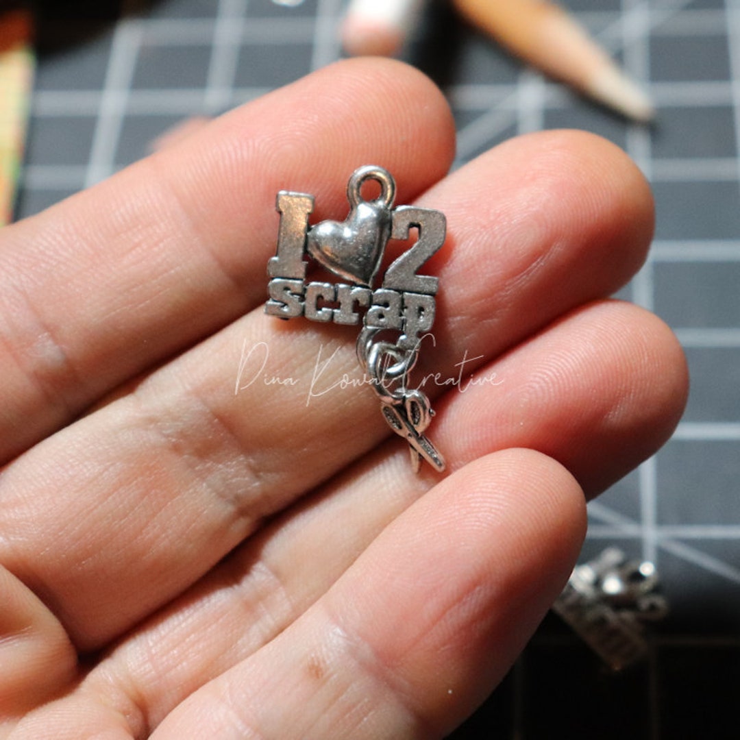 I Love to Scrap - Pewter Charm, Silver Finish - Etsy