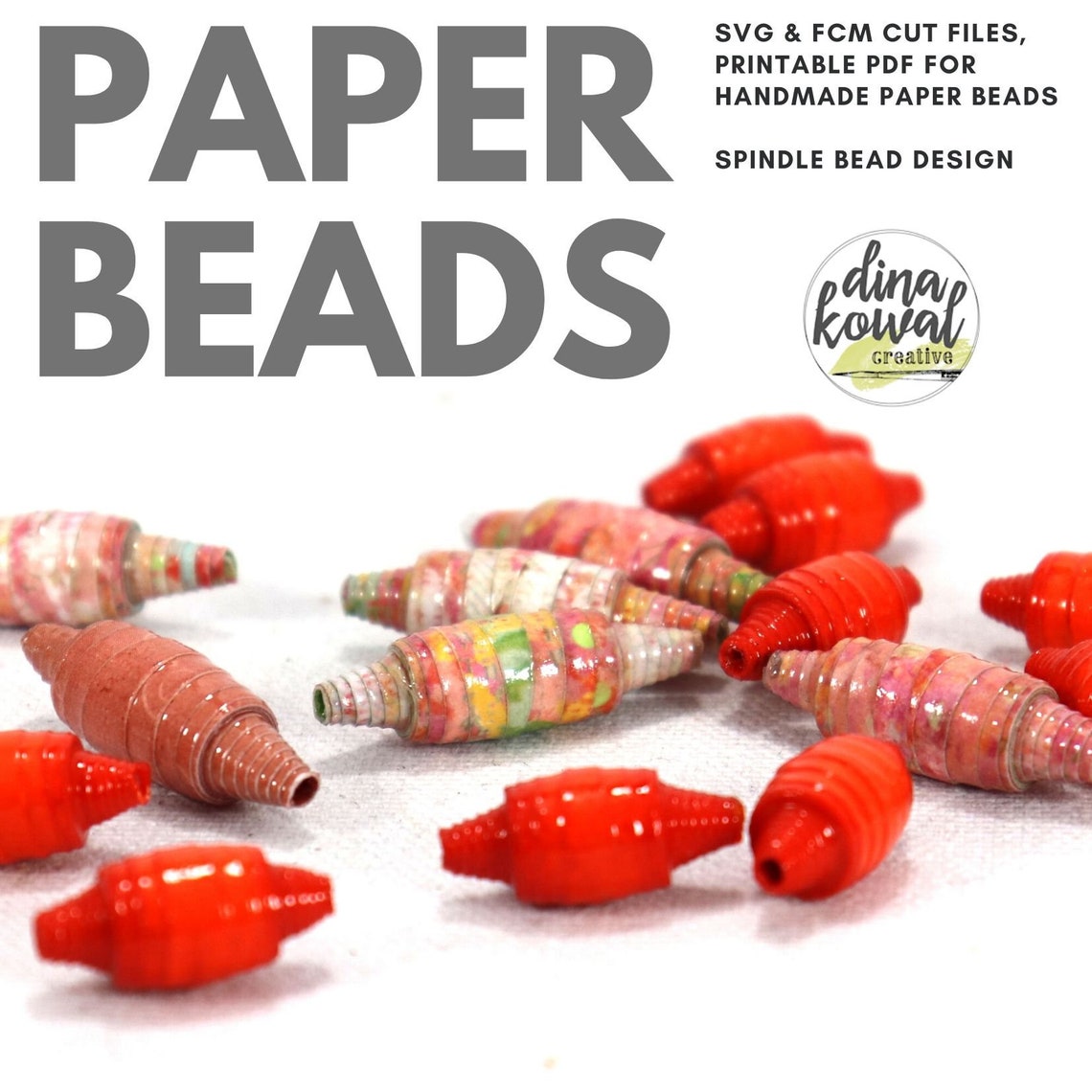 Paper Bead Cut File Template Svg Fcm Pdf Spindle Bead 2 - Etsy