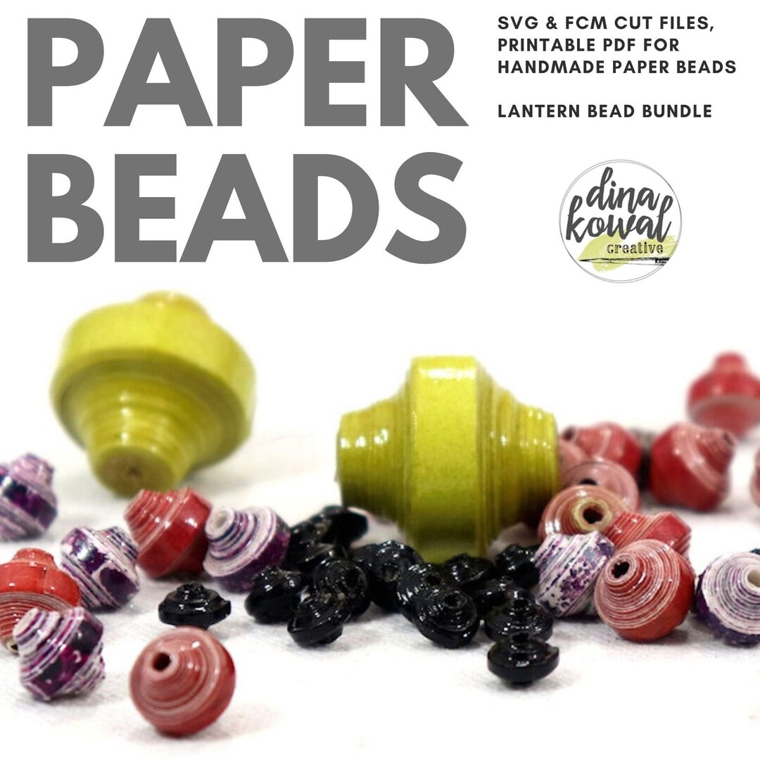 Paper Bead Cut File Template - Svg Fcm Pdf - Lantern Bead 4 Sizes - Etsy