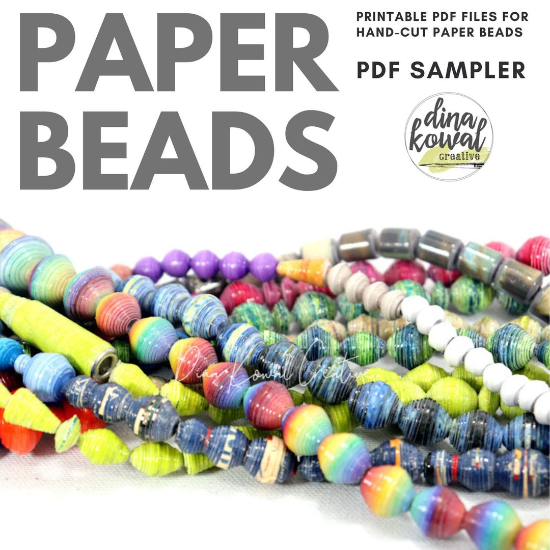 Paper Bead PDF ONLY Sampler - Printable Templates for Hand Cut Paper ...