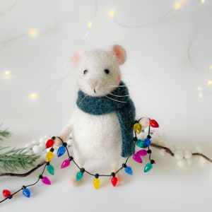 Festive Needle Felted Christmas Mouse - Gifts, Adorable Holiday Decor ...