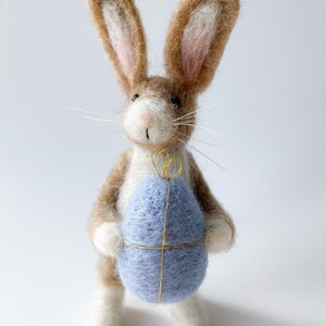 Mini Rabbit Figurine - Felt Rabbit Ornament , Custom Felt Pet , Felted ...