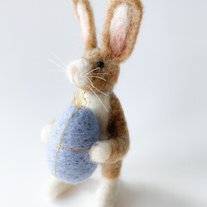 Mini Rabbit Figurine - Felt Rabbit Ornament , Custom Felt Pet , Felted ...