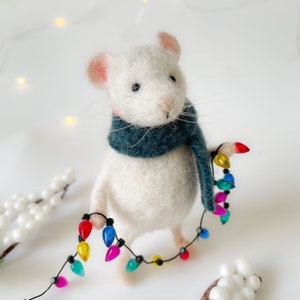 Festive Needle Felted Christmas Mouse - Gifts, Adorable Holiday Decor ...