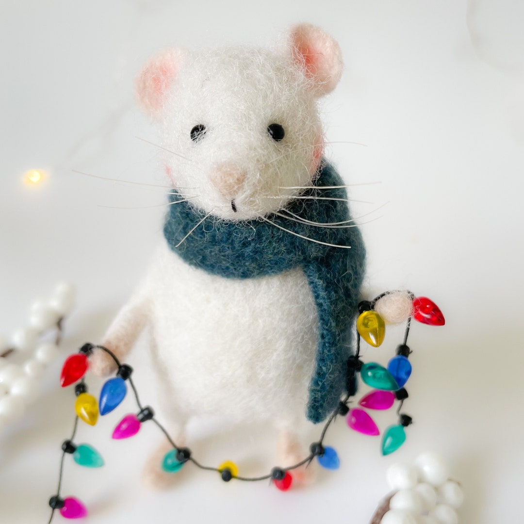 Festive Needle Felted Christmas Mouse - Gifts, Adorable Holiday Decor ...