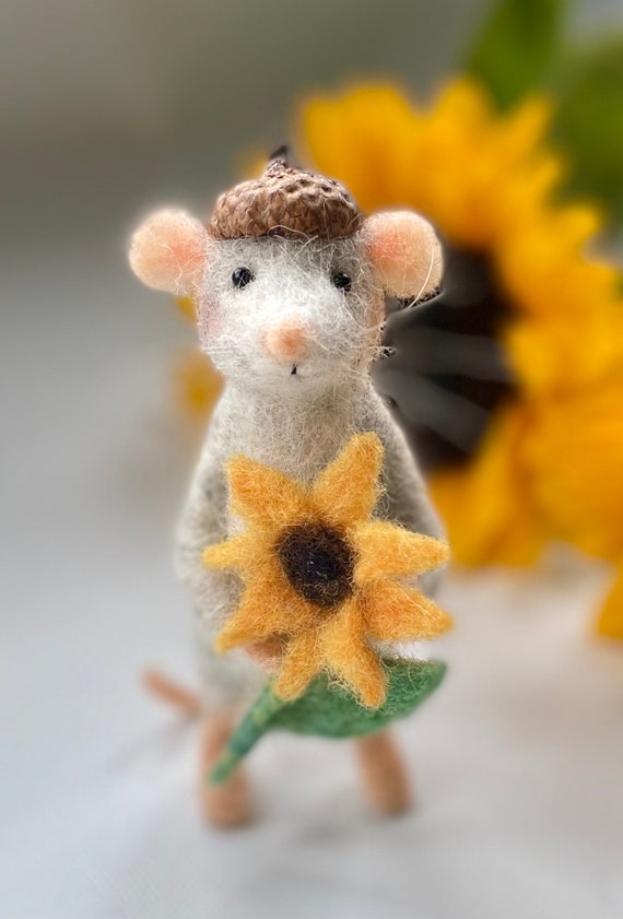 Needle Felted Mouse Felted Animal Sculpture Felt Mouse - Etsy