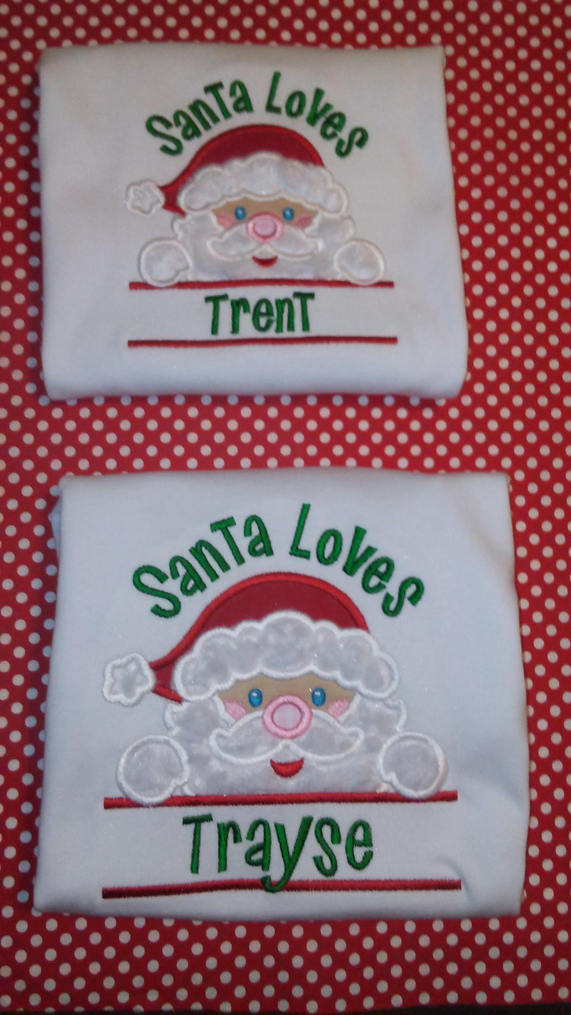 Personalized Santa Christmas Shirt Custom Applique and - Etsy