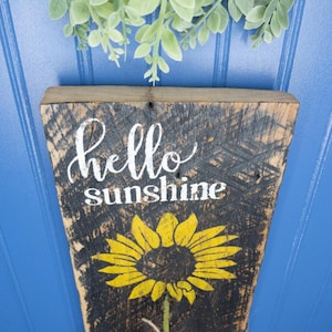Hello Sunshine Wood Sign, Sunflower Farmhouse Wall Sign, Farm House ...