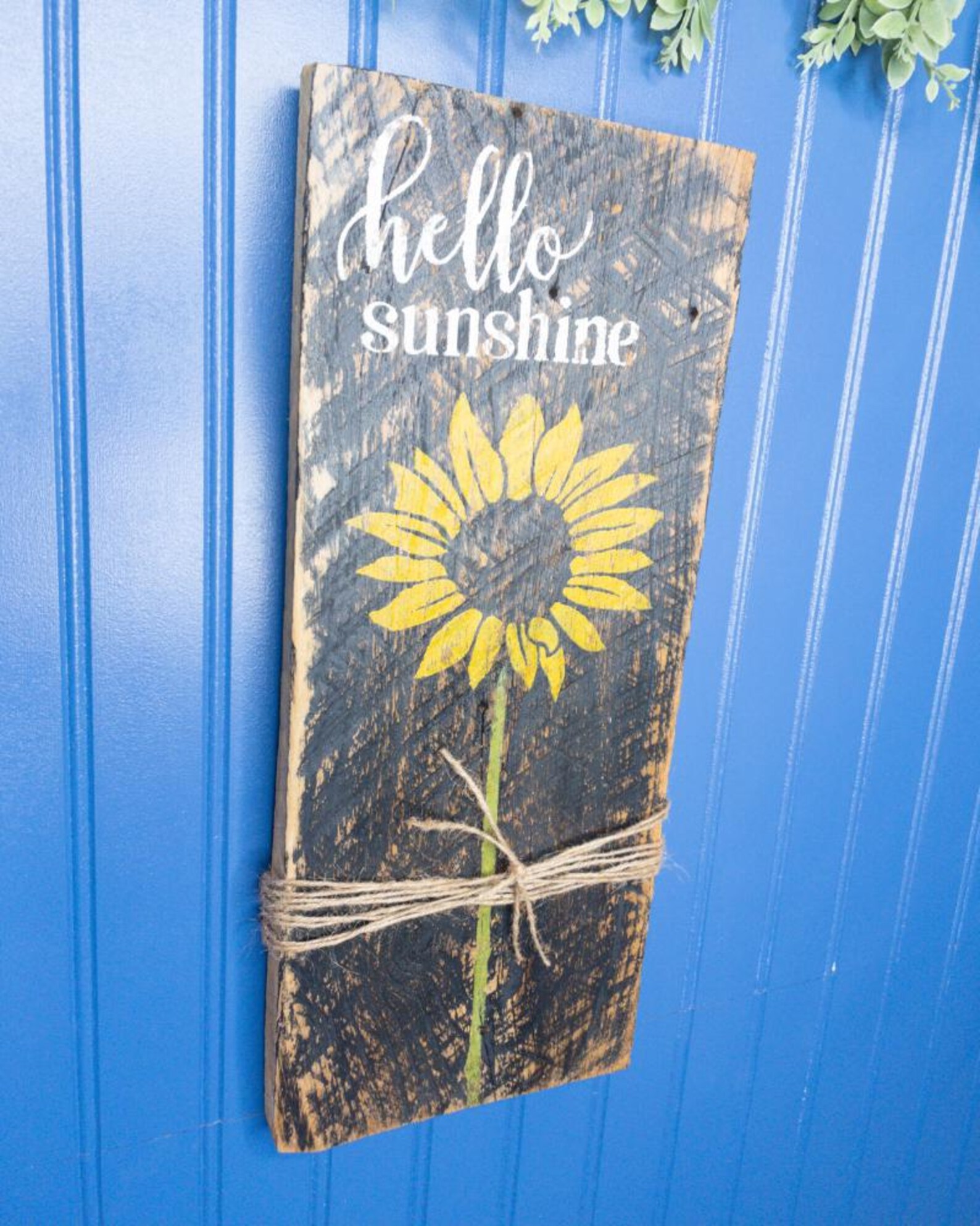 Hello Sunshine Wood Sign, Sunflower Farmhouse Wall Sign, Farm House ...