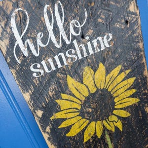 Hello Sunshine Wood Sign, Sunflower Farmhouse Wall Sign, Farm House ...