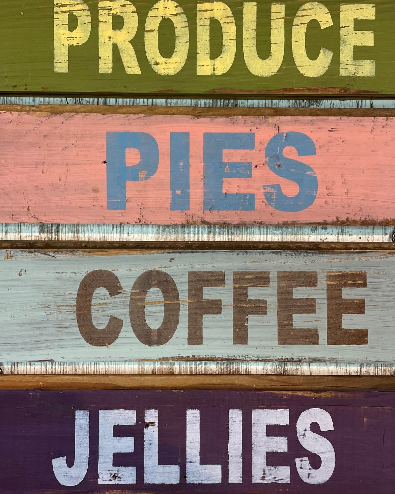 Vegetable Farmhouse Sign / Fruit Stand Sign / Rustic Hand Made Wooden ...