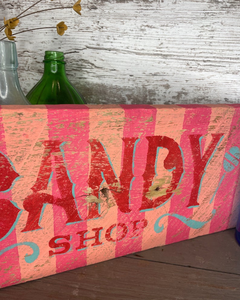 Old Fashioned Candy Shop Sign, Valentines Day Sign, Holiday Wall ...