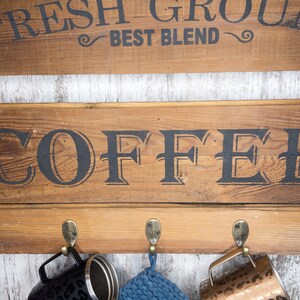 Coffee Bar Sign, Fresh Grounds Coffee Sign, Coffee Tea Cocoa Bar Large ...