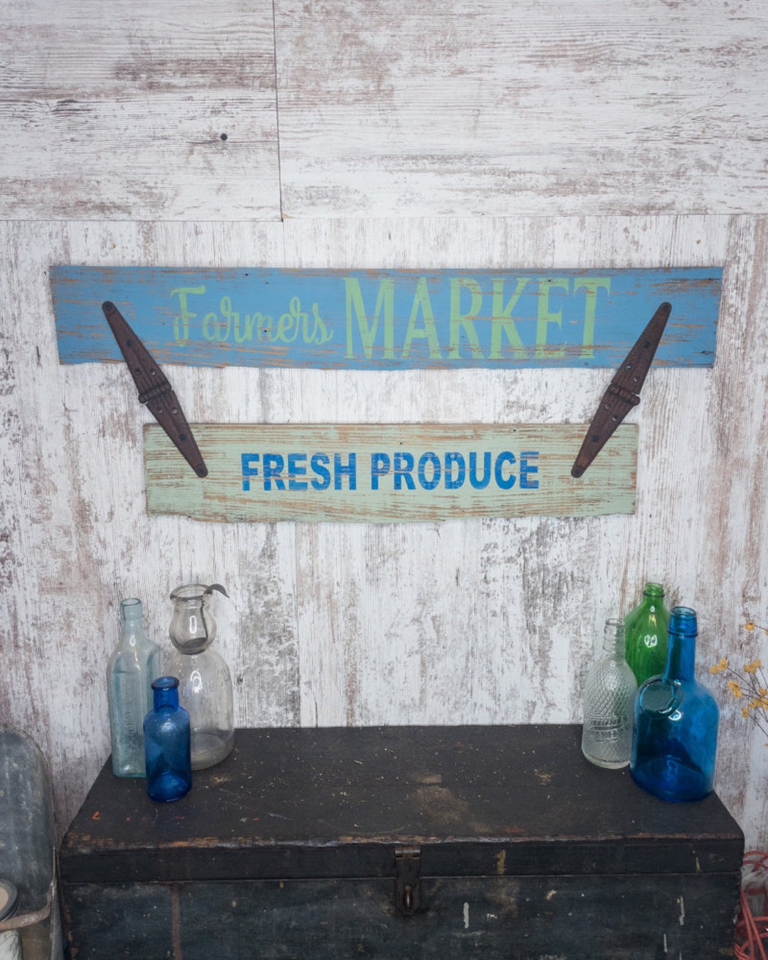 Farmers Market Sign, Vintage Farmhouse Decor, Rustic Kitchen Decor ...