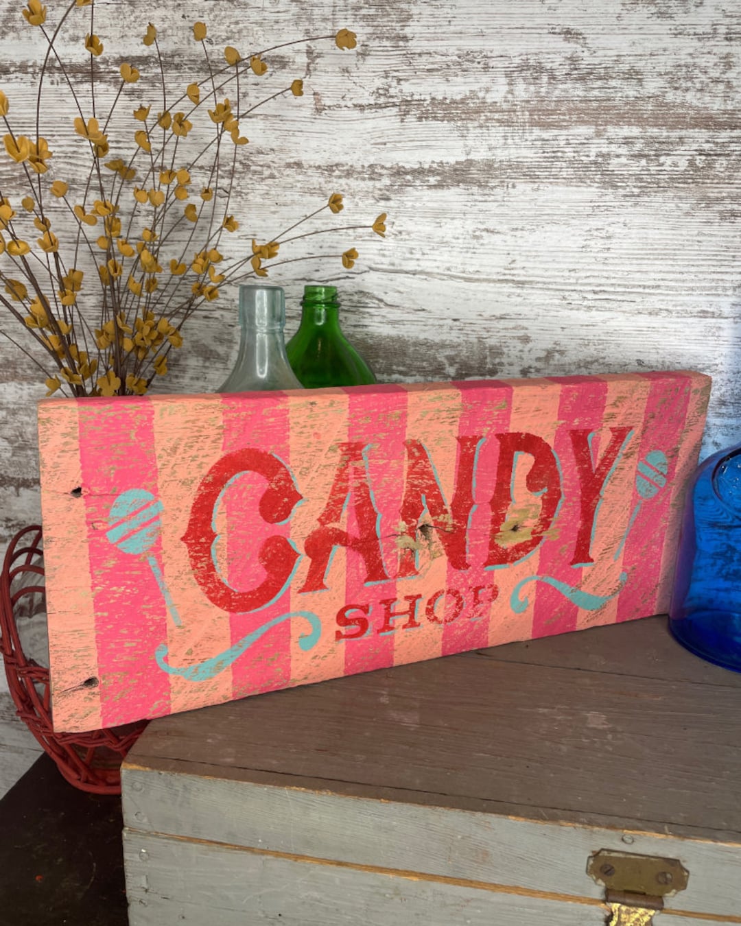 Old Fashioned Candy Shop Sign, Valentines Day Sign, Holiday Wall ...