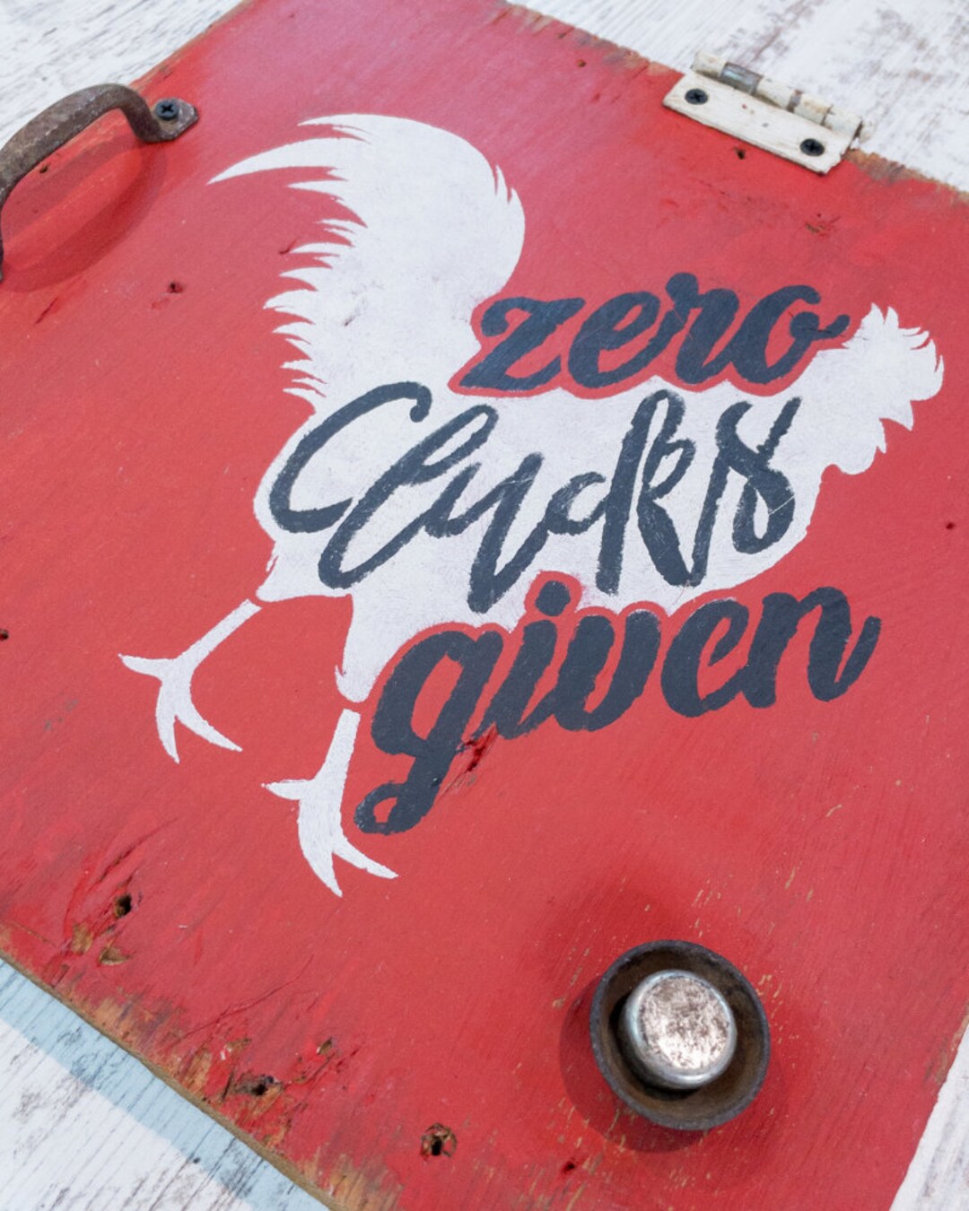 Rooster Zero Clucks Given Sign, Rustic Farmhouse Kitchen Pantry Sign ...