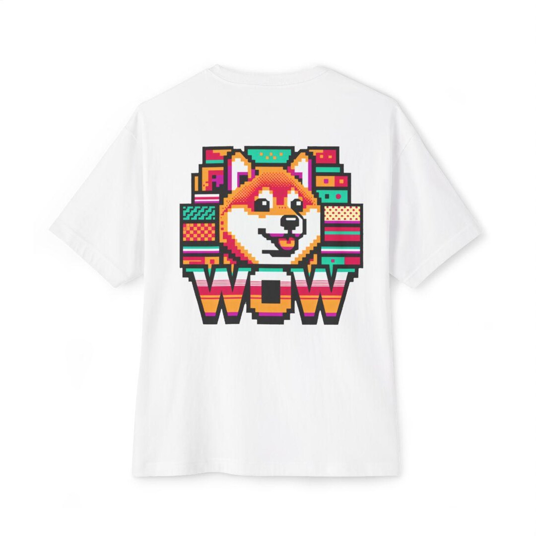 Retro Doge Meme Back-print Oversized T-shirt – Relaxed Fit Dog Print - Etsy
