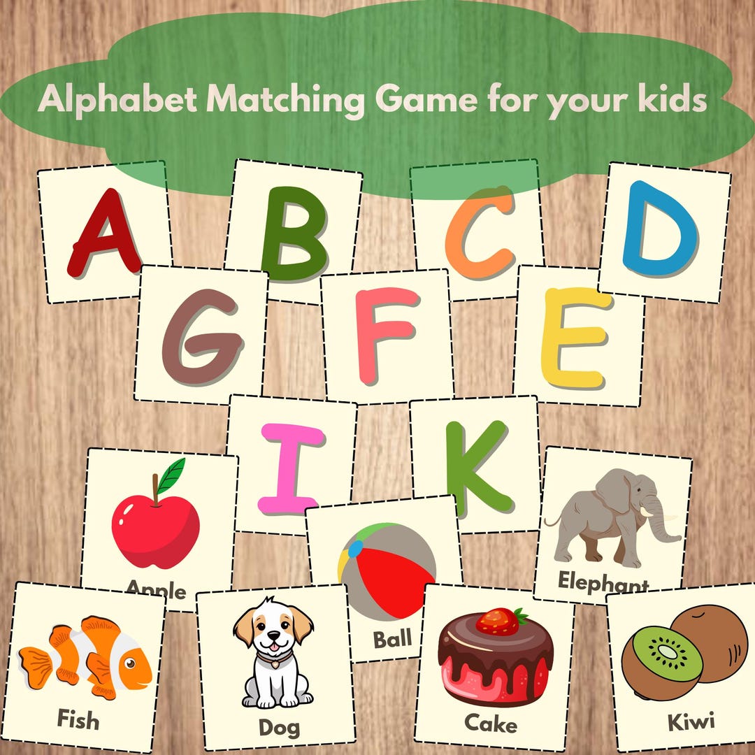 Printable Alphabet Matching Game A–Z for Kids, Preschoolers – Uppercase ...