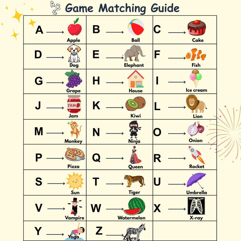 Printable Alphabet Matching Game A–Z for Kids, Preschoolers – Uppercase ...