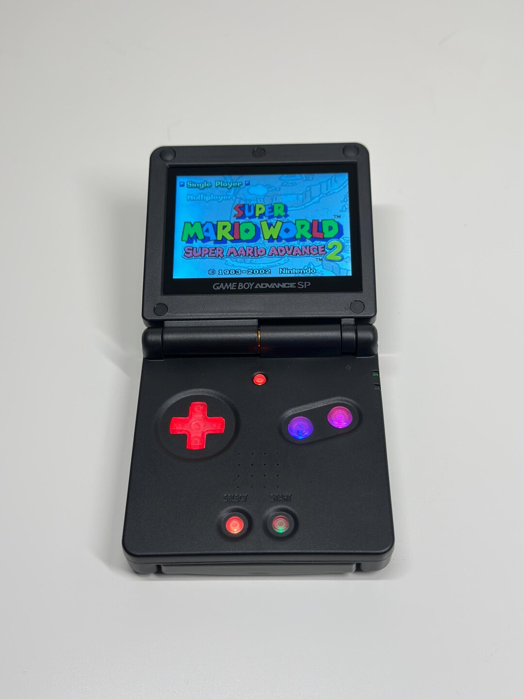 Custom Gameboy Advance SP With IPS V5 RGB and Usb-c Mods - Black Shell ...