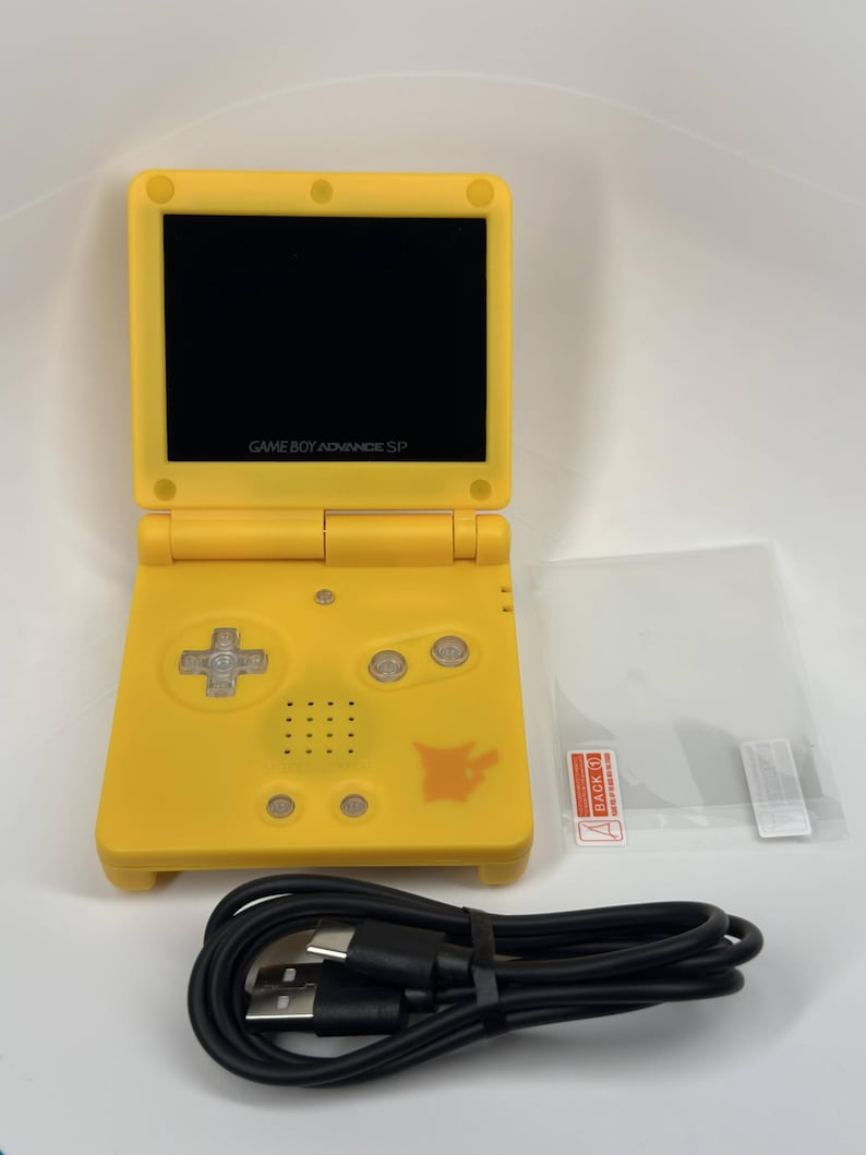 Custom Pikachu Gameboy Advance SP With IPS V5 RGB and Usb-c Mods ...