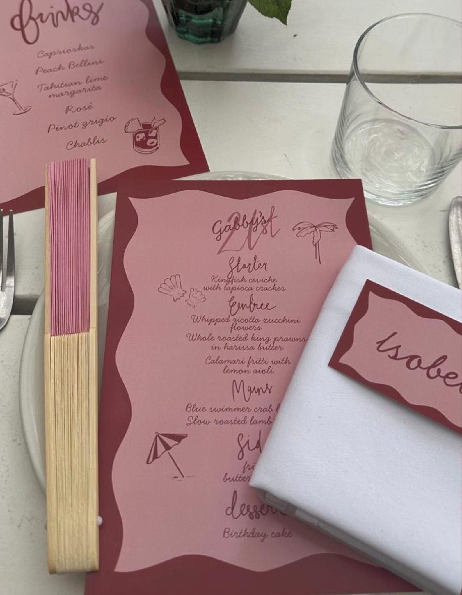 Editable Pink & Red Menu Template Fun Digital Download for Events ...