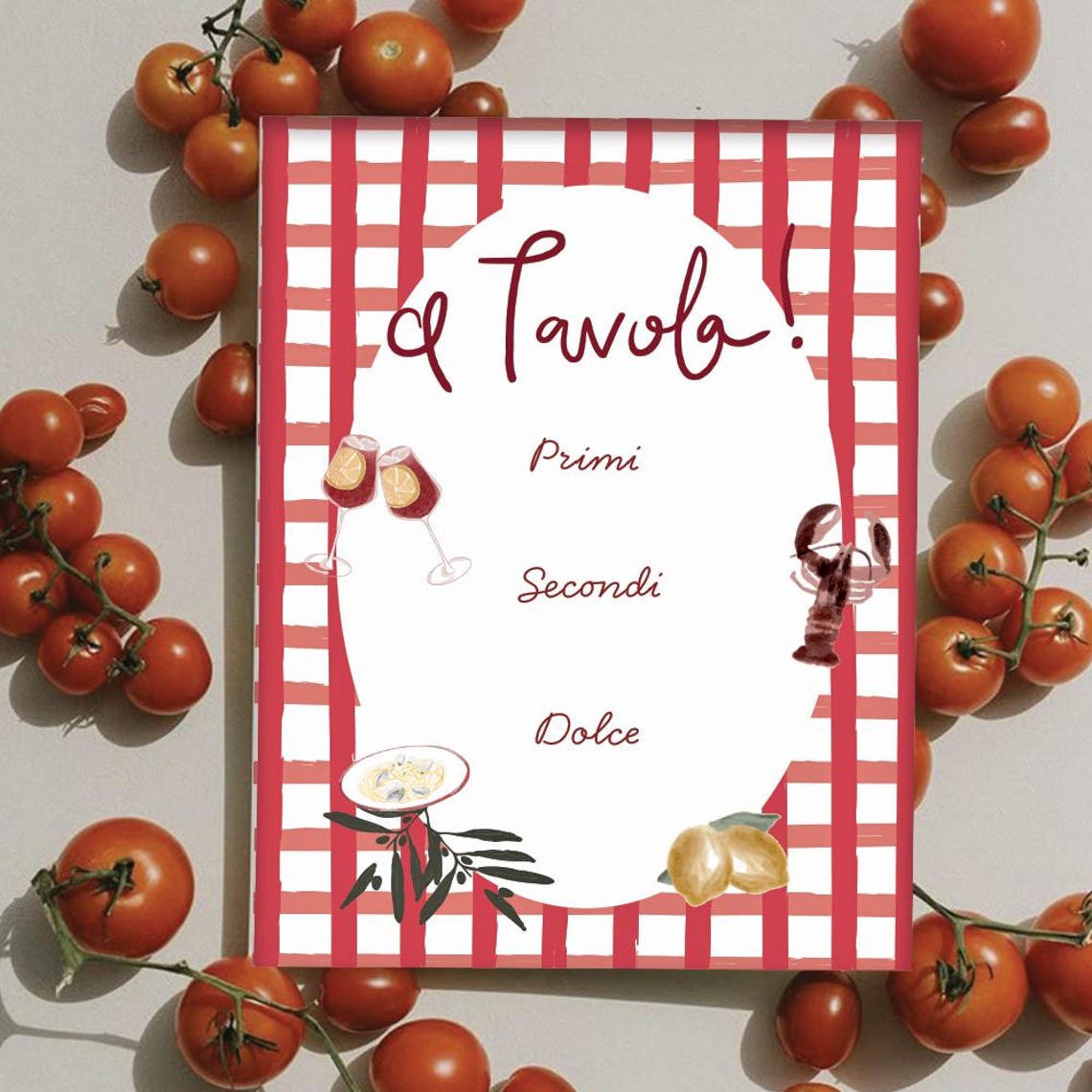 Editable Italian Menu Template | Red Plaid Trattoria-inspired Design ...