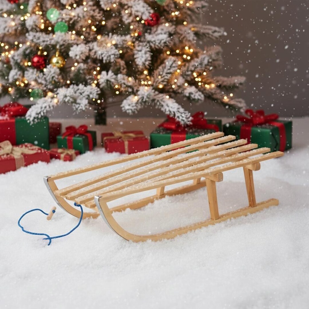 Wooden Snow Sleds for Adults and Kids, Classic Winter Sports, Family ...