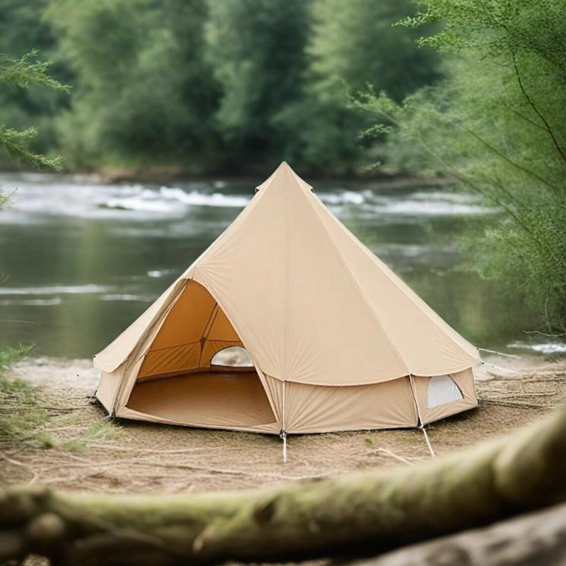Tipi Tent Outdoor - 6 Person, Camping Yurt, Family Adventure Tent ...