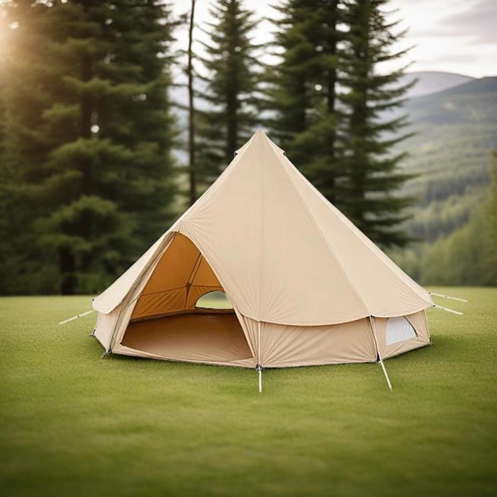 Tipi Tent Outdoor - 6 Person, Camping Yurt, Family Adventure Tent ...