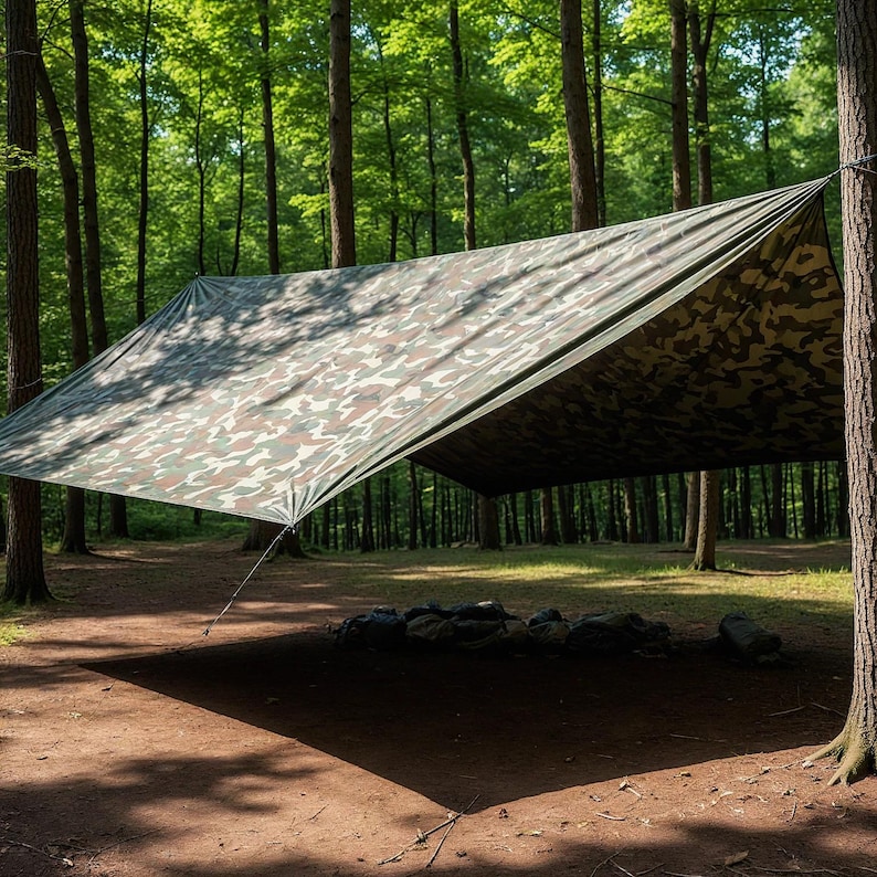 Tarpaulin Camo Survival, Military Camo Tarp, Outdoor Shelter, Camping ...