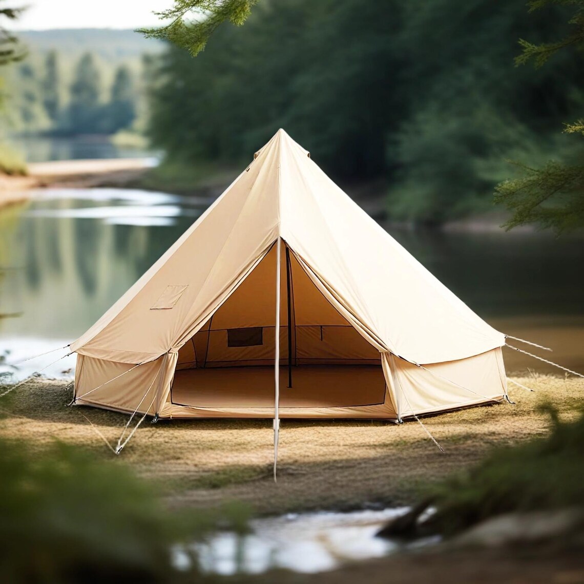 Tipi Tent Outdoor - 6 Person, Camping Yurt, Family Adventure Tent ...