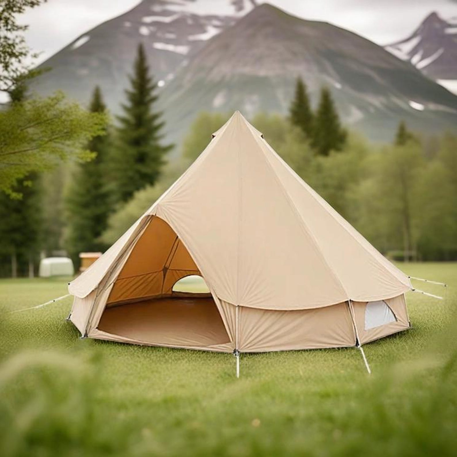 Tipi Tent Outdoor - 6 Person, Camping Yurt, Family Adventure Tent ...