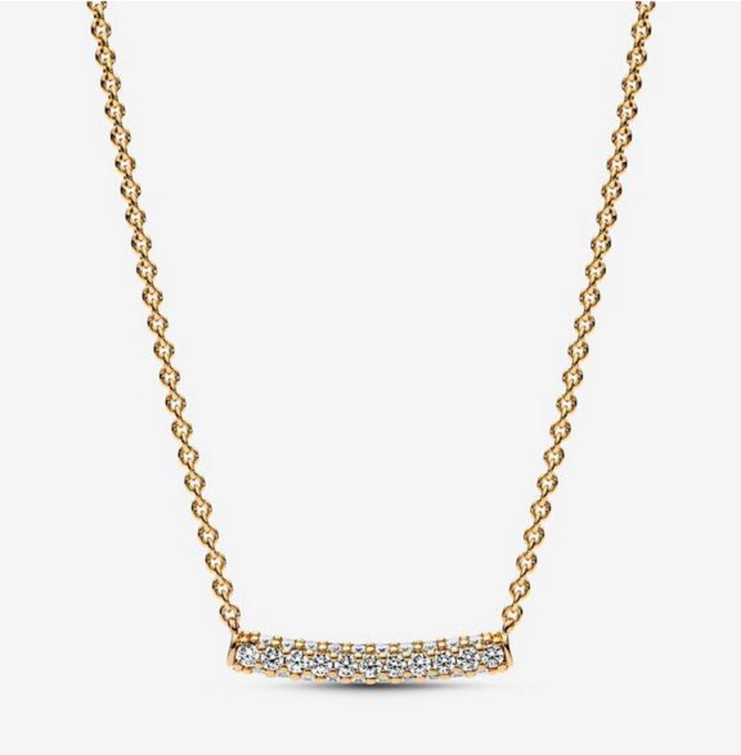 Pandora Pandora Timeless Pavé Single-row Bar Collier Necklace - Etsy
