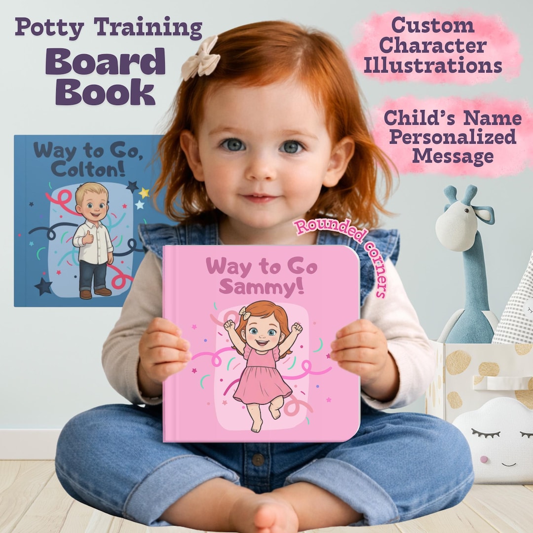 Personalized Potty Training Board Book: Custom Character Illustration ...