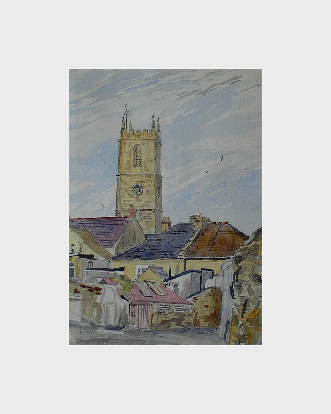 Ralph Hartley (1926-1988) Watercolour Painting a Village in Rural ...