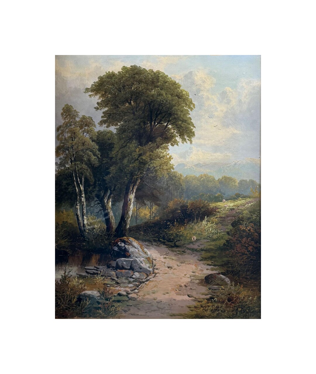 George Bates British Victorian School Oil Painting A Bridleway, North ...